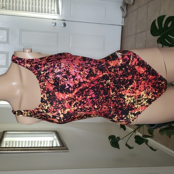 Speedo | Swim | Speedo Xs 8s Orange Splattered Watercolor Racerback One ...